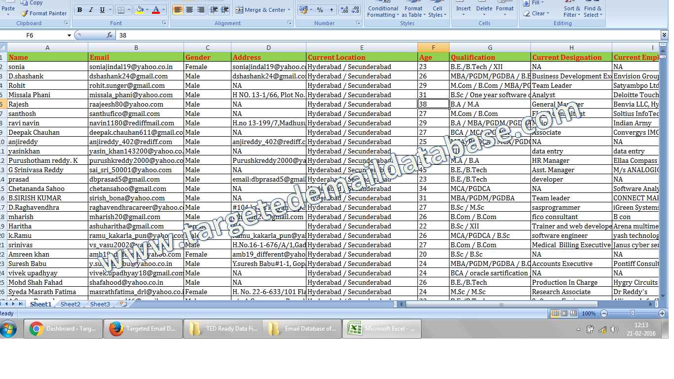Email id list of job seekers - Targeted Email Database