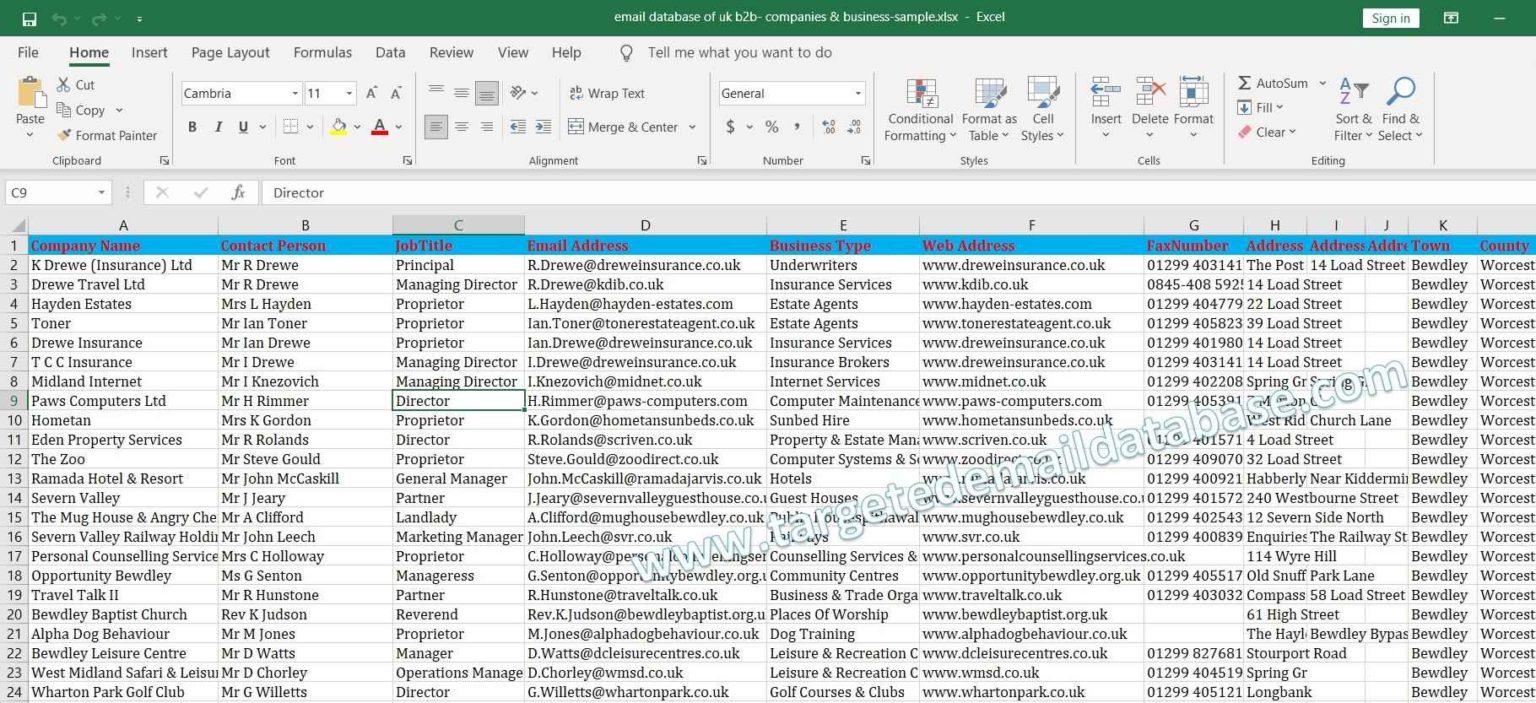 Email database of UK business owners, companies, industries & corporate ...